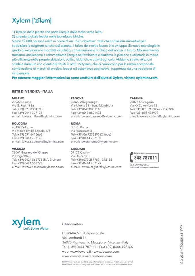 Xylem Lowara - Product Portfolio