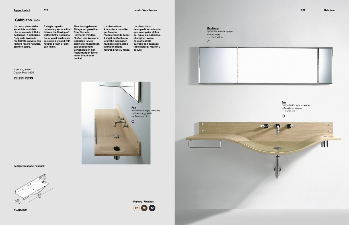 Agape - Tools volume 1 - washbasins, sanitary ware.